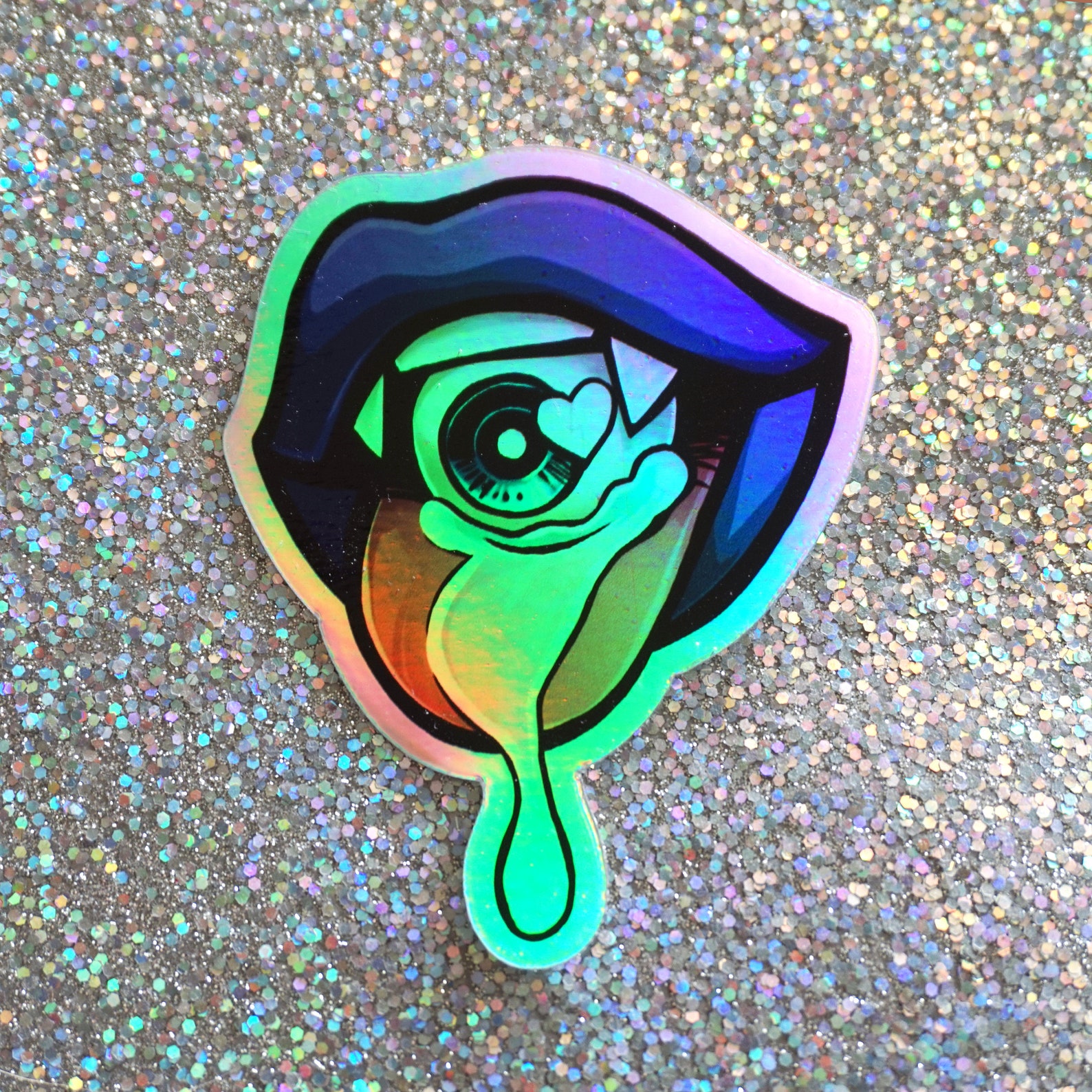 Eye Candy // Holographic Sticker - Etsy