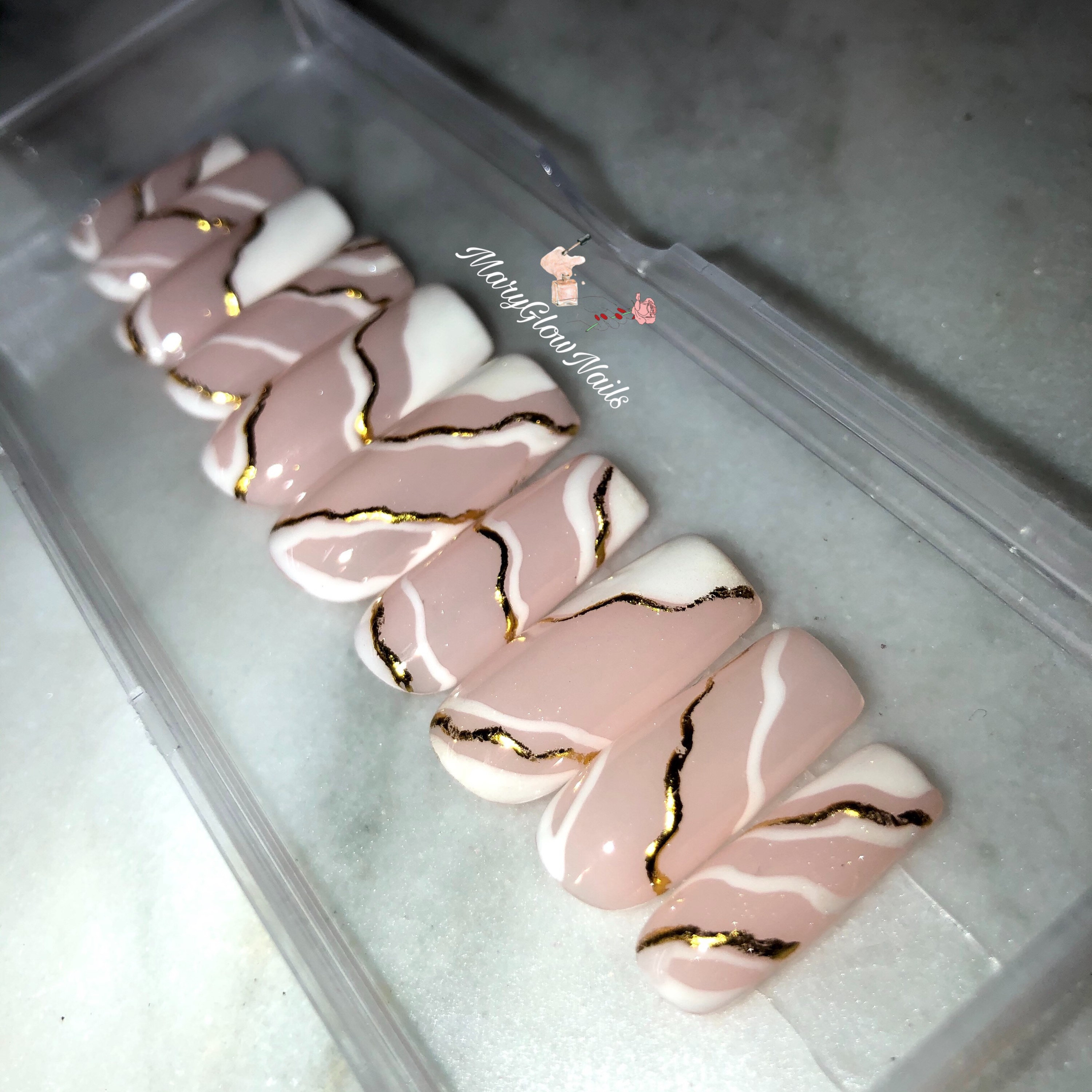 Angel-press on Nails-luxury Nails Aesthetic Nails-glue on | Etsy