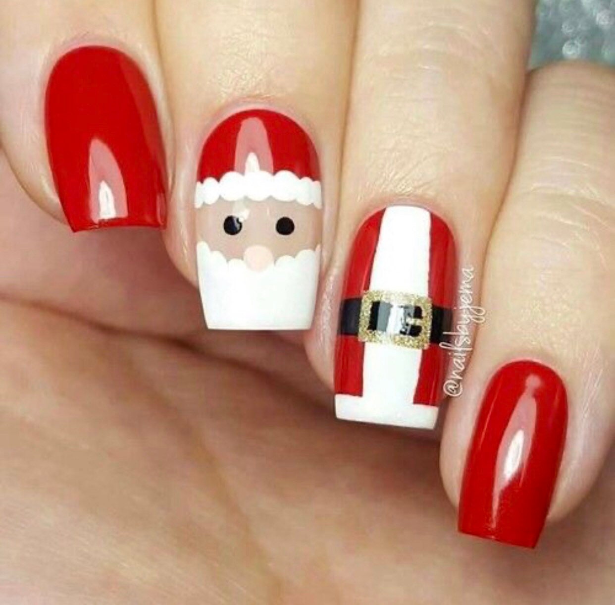 SANTA Press on Nails-luxury Nails-christmas Nails-holiday | Etsy