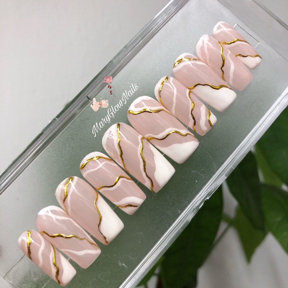 Angel-press on Nails-luxury Nails Aesthetic Nails-glue on | Etsy