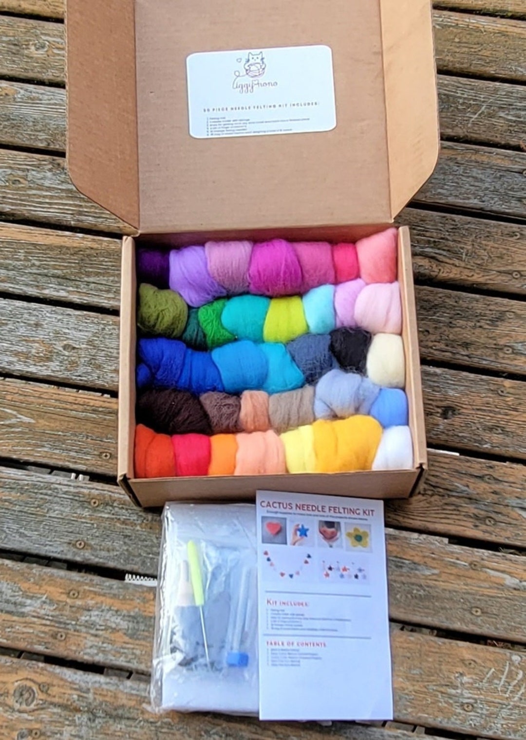 59 Piece Needle Felting Kit in 2 Sizes. Includes Everything You Need to ...