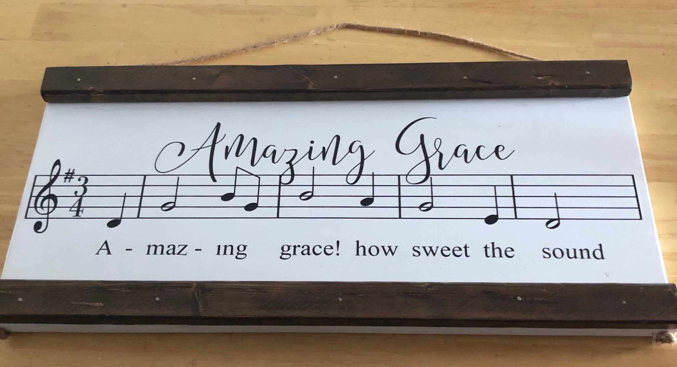 Amazing Grace Sheet Music Wood Sign - Etsy
