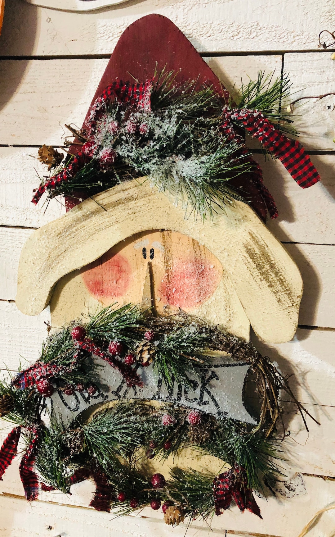 Old Saint Nick Primitive Wood Santa - Etsy