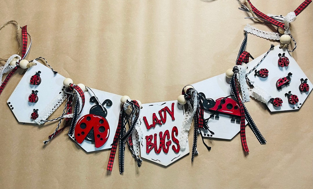 Lady Bug Banner Garland 3ft. - Etsy