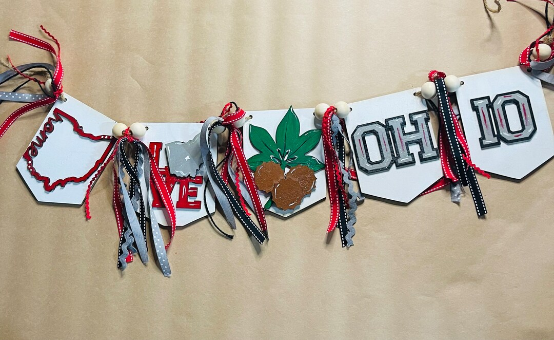 Ohio Banner Garland 3ft - Etsy