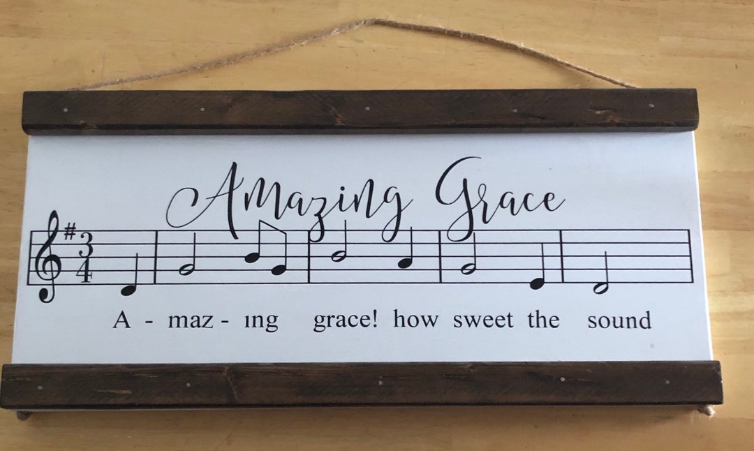 Amazing Grace Sheet Music Wood Sign - Etsy