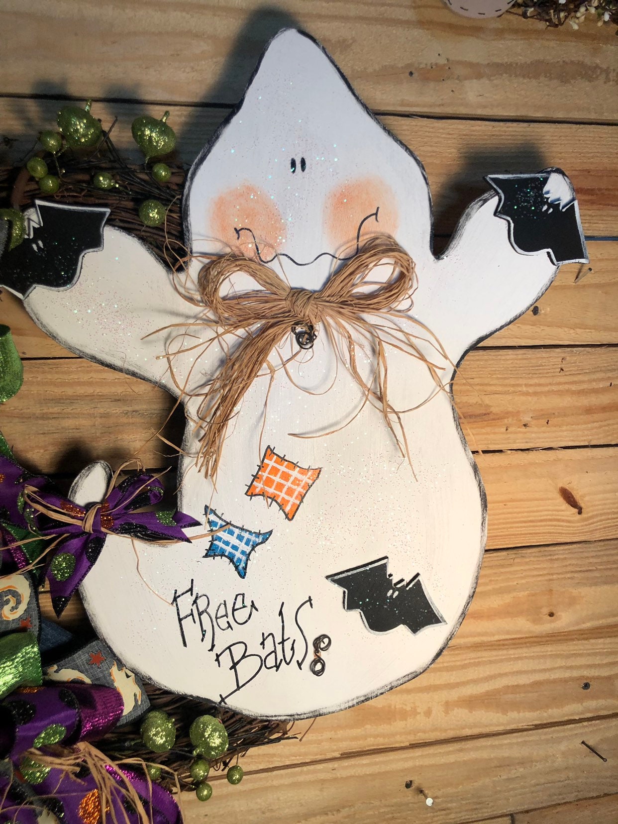 Free Bats Halloween Wreath Sign - Etsy