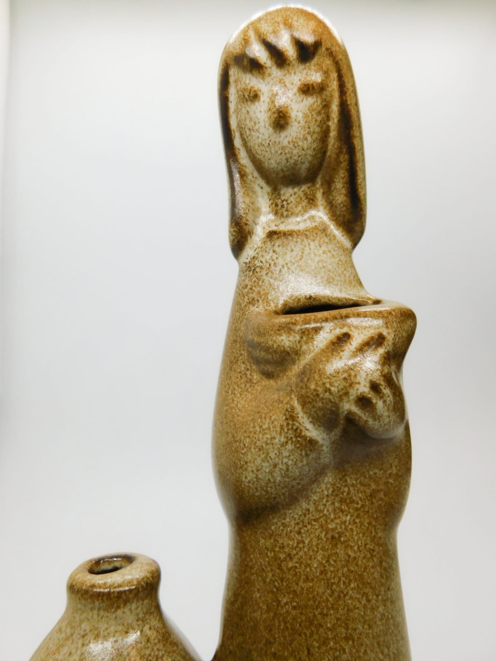 Howard Pierce Pottery Girl With 3 Jugs Flower Vase Figurine Flower Frog ...