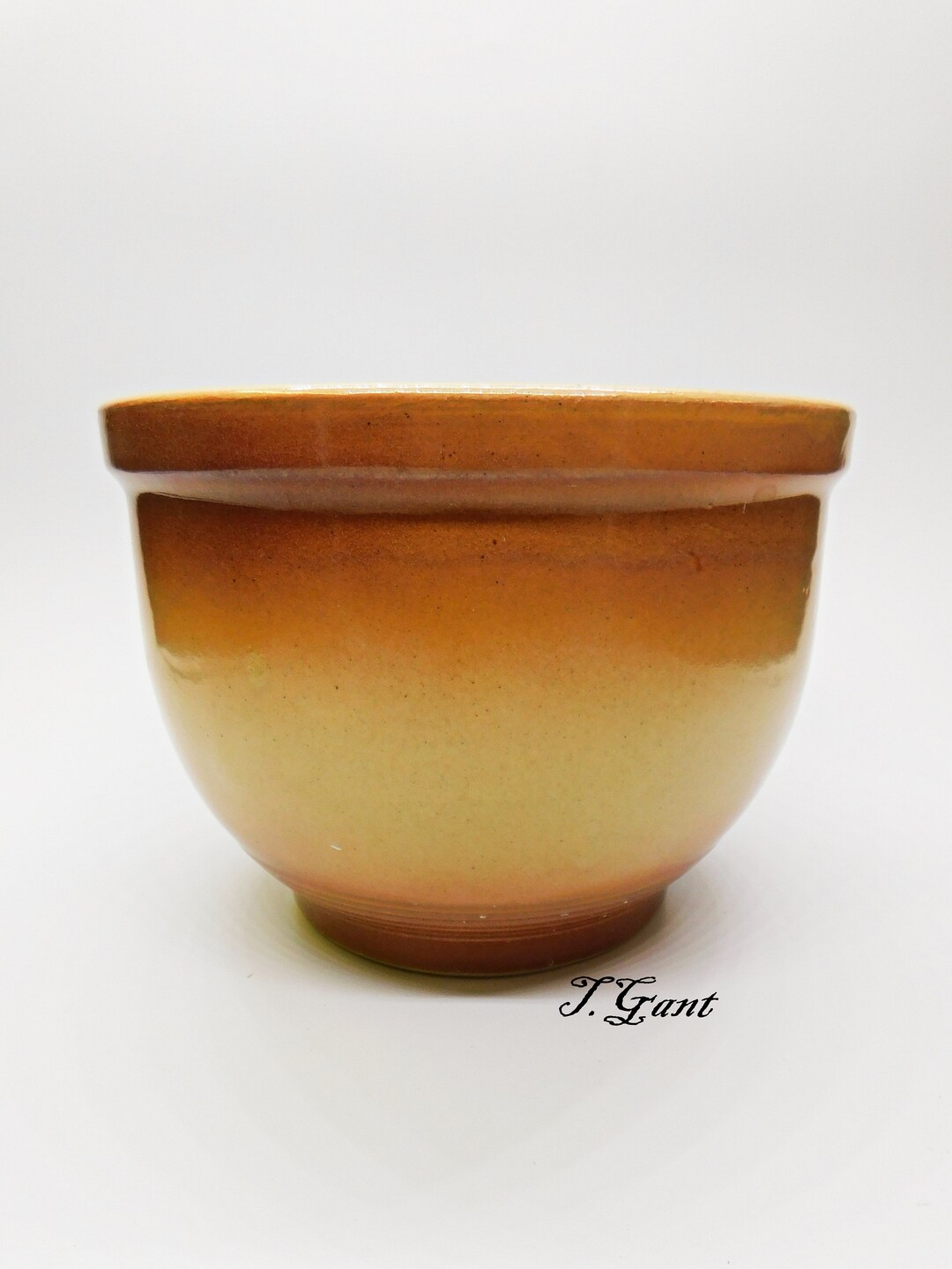 Vintage Watt Ware Pottery Brown Glaze 6" Ringed Bottom Bowl Eve-n-bake ...