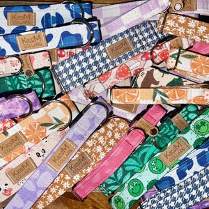 Orange and White Checkered Dog Collar, Martingale or Flat Collar, Dog ...