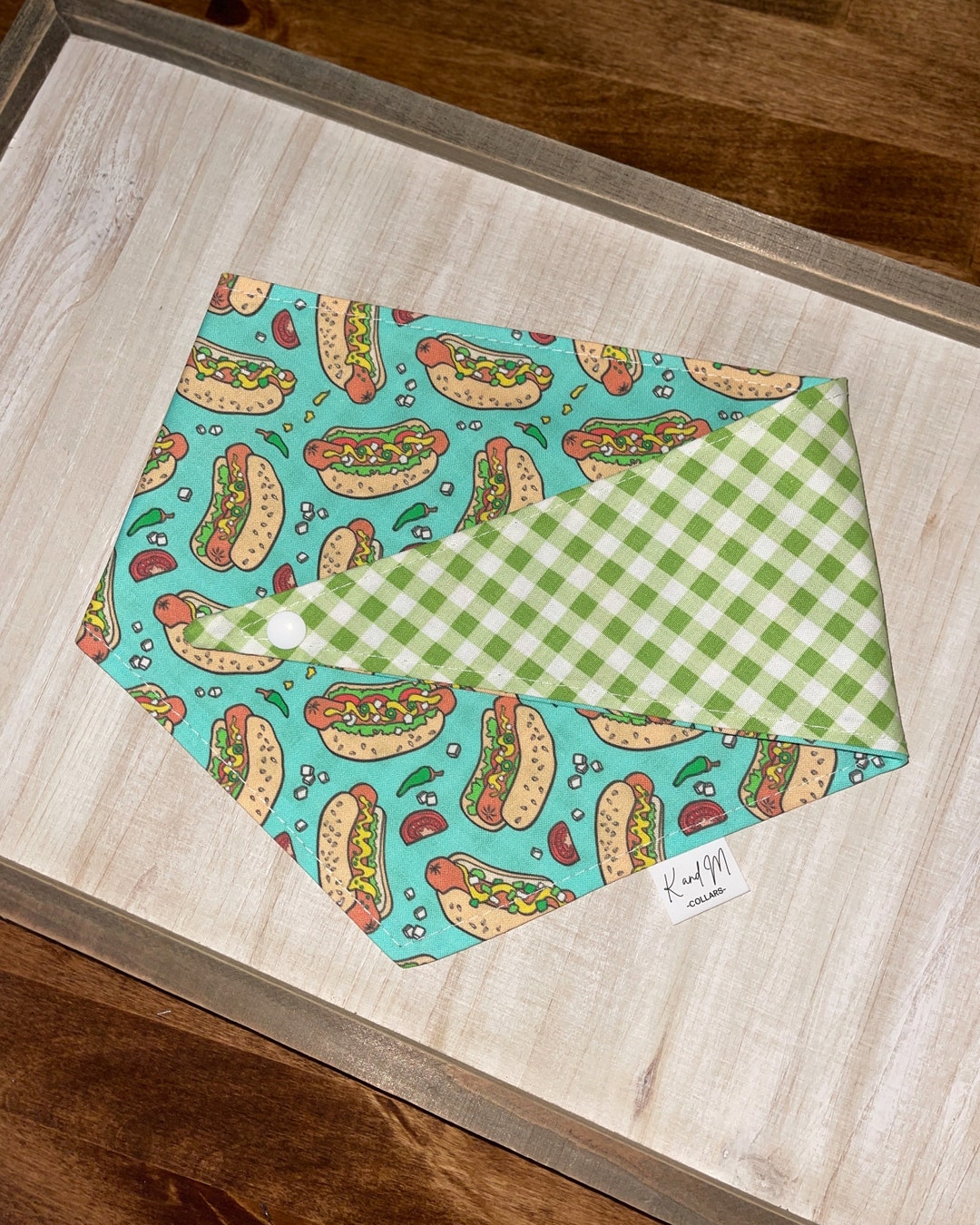 Hot Dogs Snap on Bandana, Personalized Dog Bandana, Pet Accessory, K ...