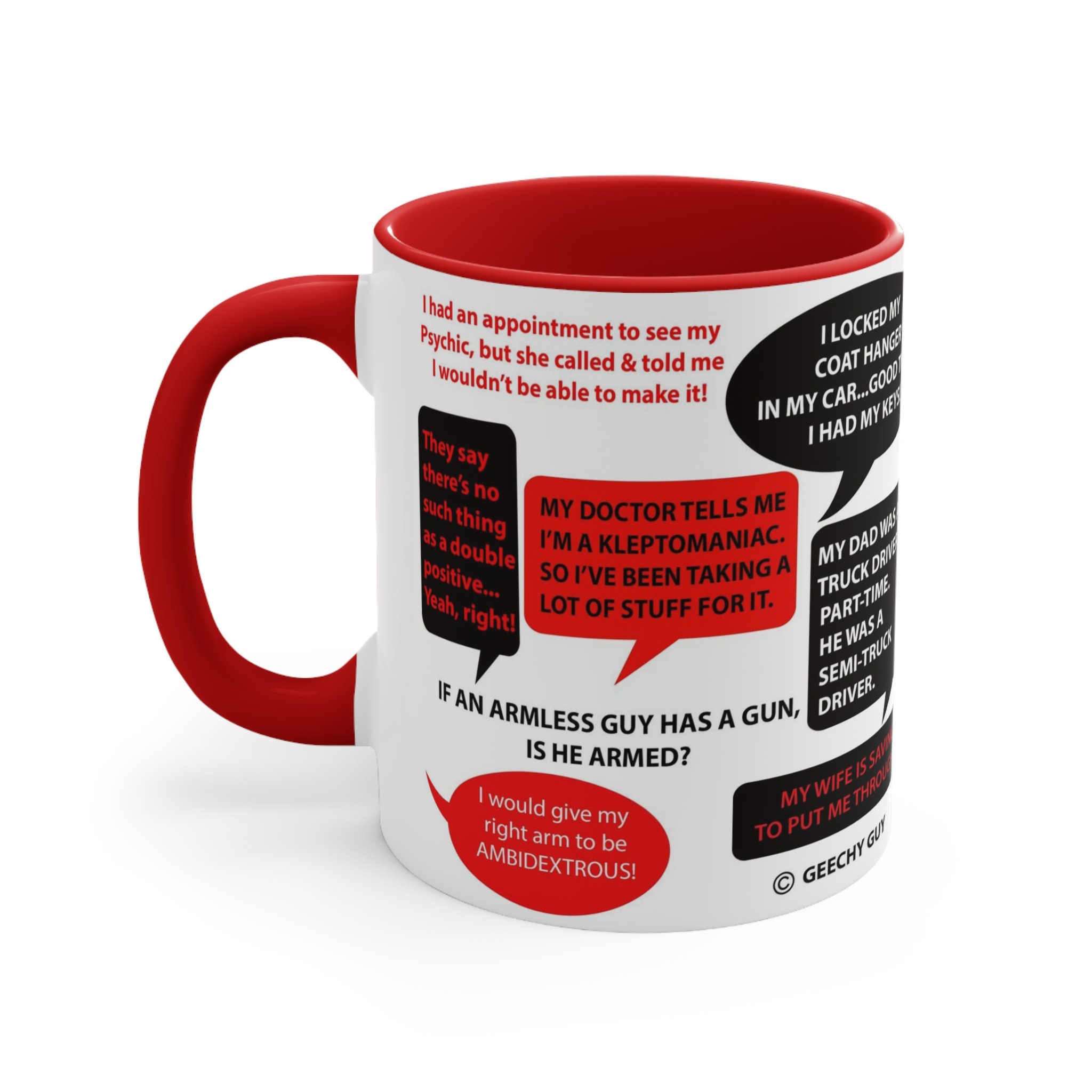 DAD JOKES MUG Red Geechy Guy 16 Original Jokes Cup Comedy Funny Gift - Etsy