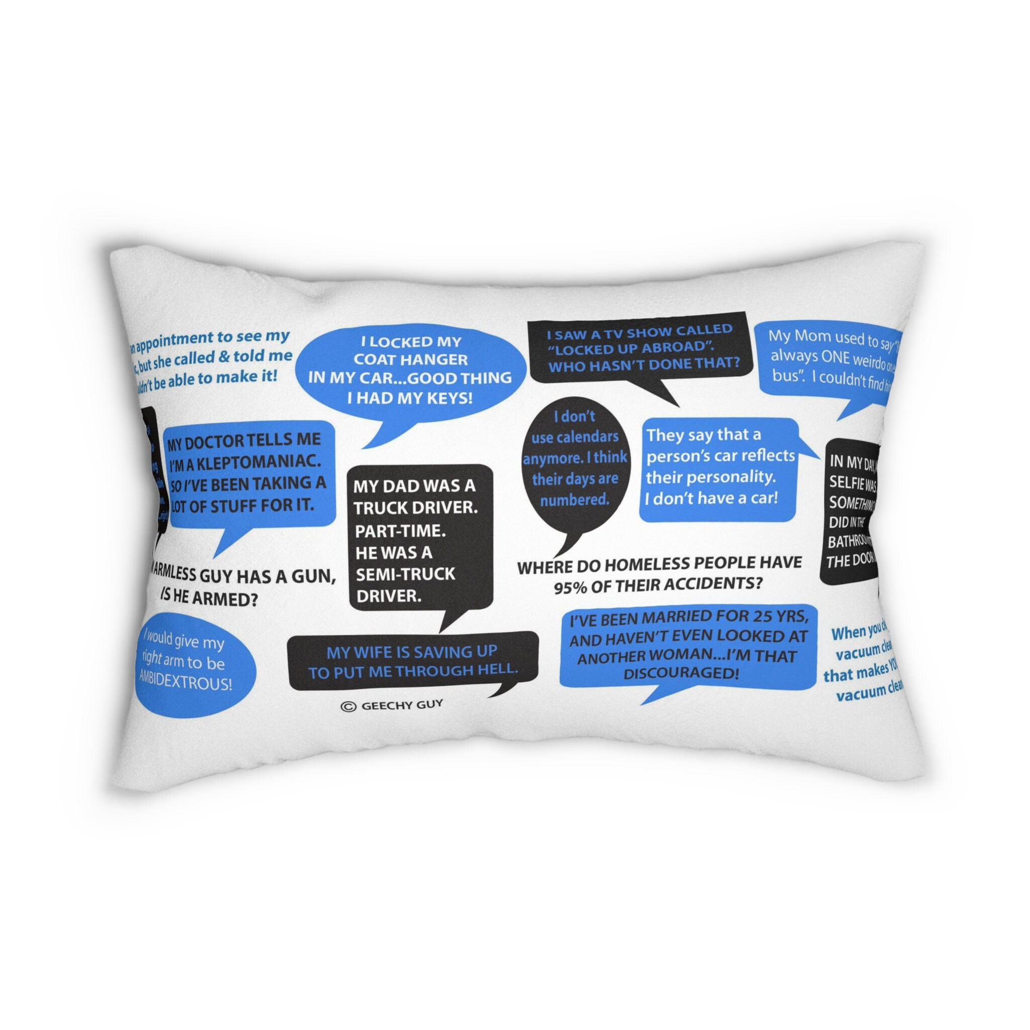 DAD JOKES PILLOW Geechy Guy 16 Original Jokes Lumbar Pillow Blue - Etsy