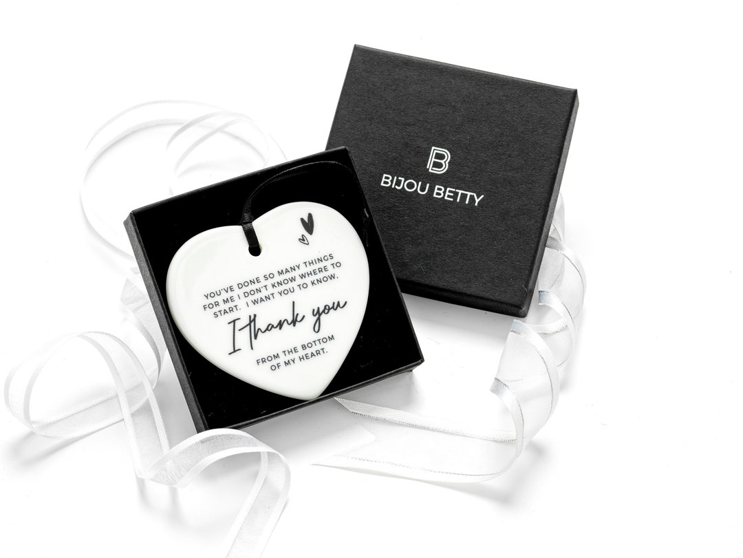 Ceramic Thank You Heart Keepsake Gift for Friend Mum Midwife Or - Etsy