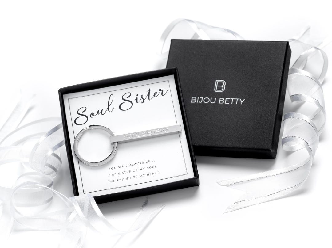 Soul Sister Keychain: Stainless Steel Friendship Gift - Etsy