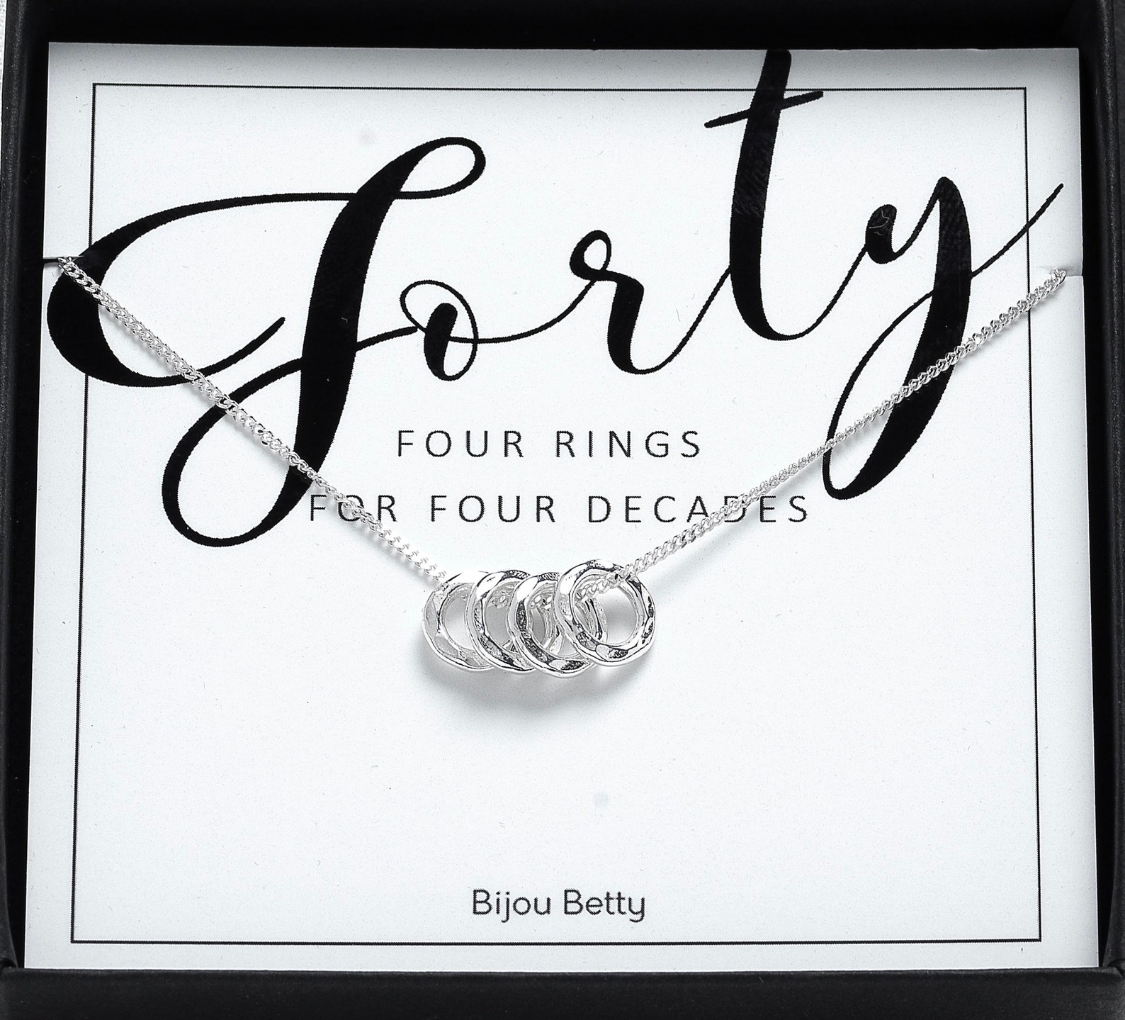 40th Birthday Silver Necklace | 40th Birthday Gift | 40th Gift for Her ...