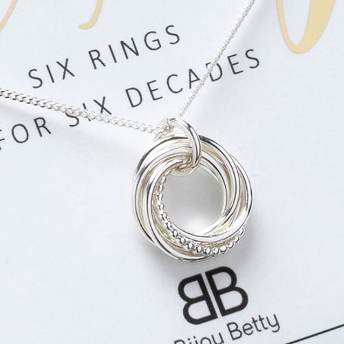 60th Birthday Gifts for Women Six Rings Necklace 60th - Etsy