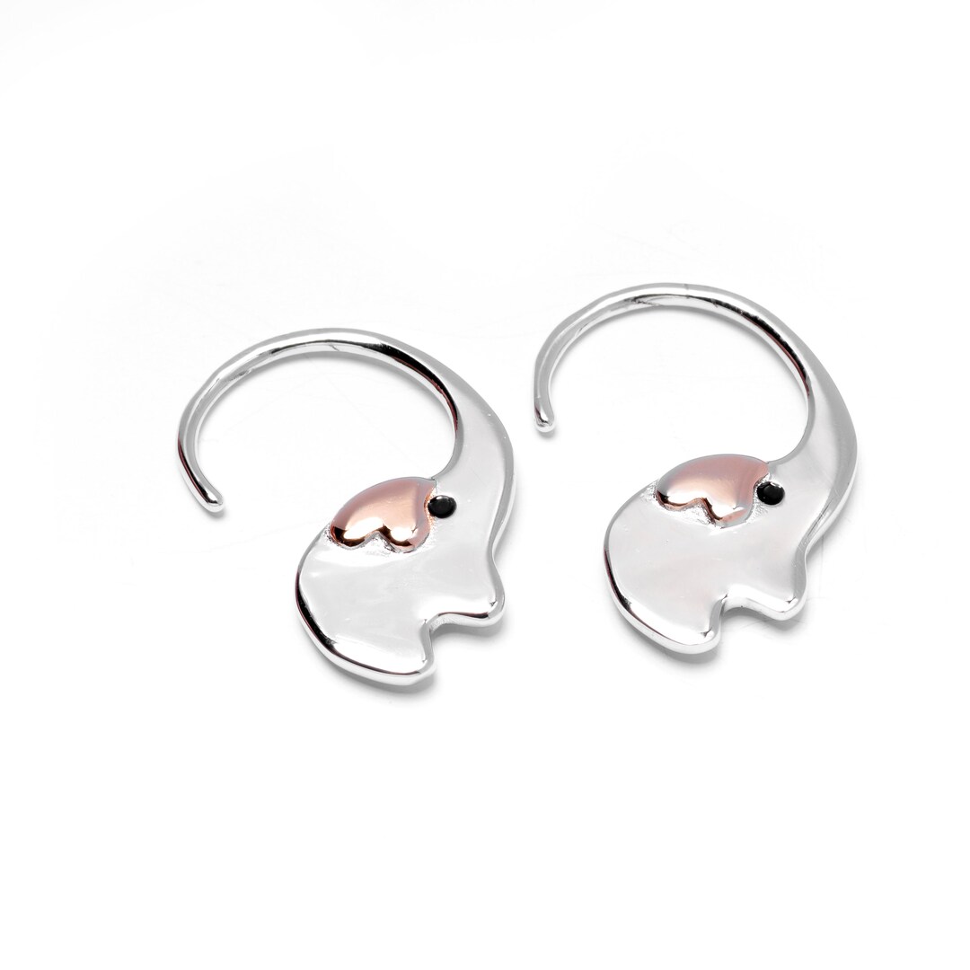 Elephant Earrings in Sterling Silver, Silver Elephant Earrings, Silver ...