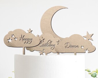 Moon Cake Topper - Etsy Australia