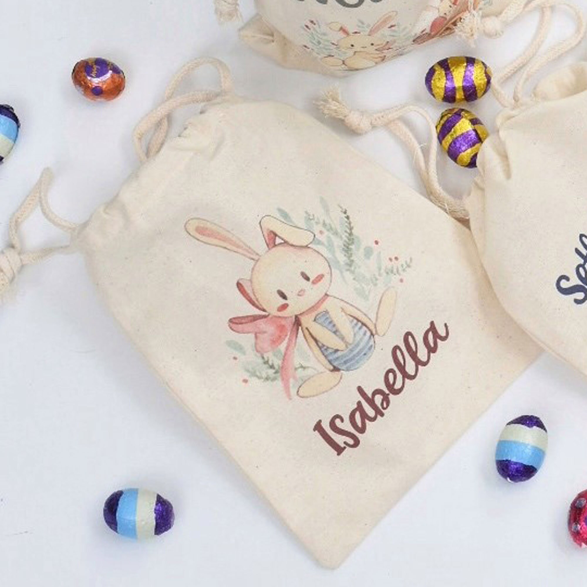 Personalised Easter Bag Bunny with Egg Custom Easter Egg | Etsy