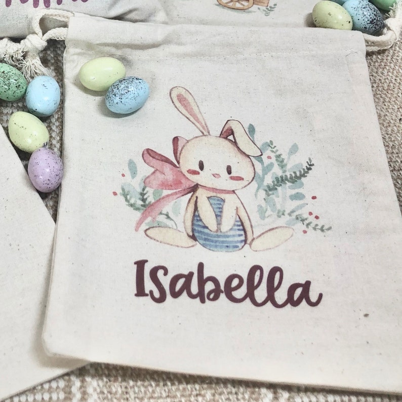 Personalised Easter Bag Bunny With Egg Custom Easter Egg - Etsy