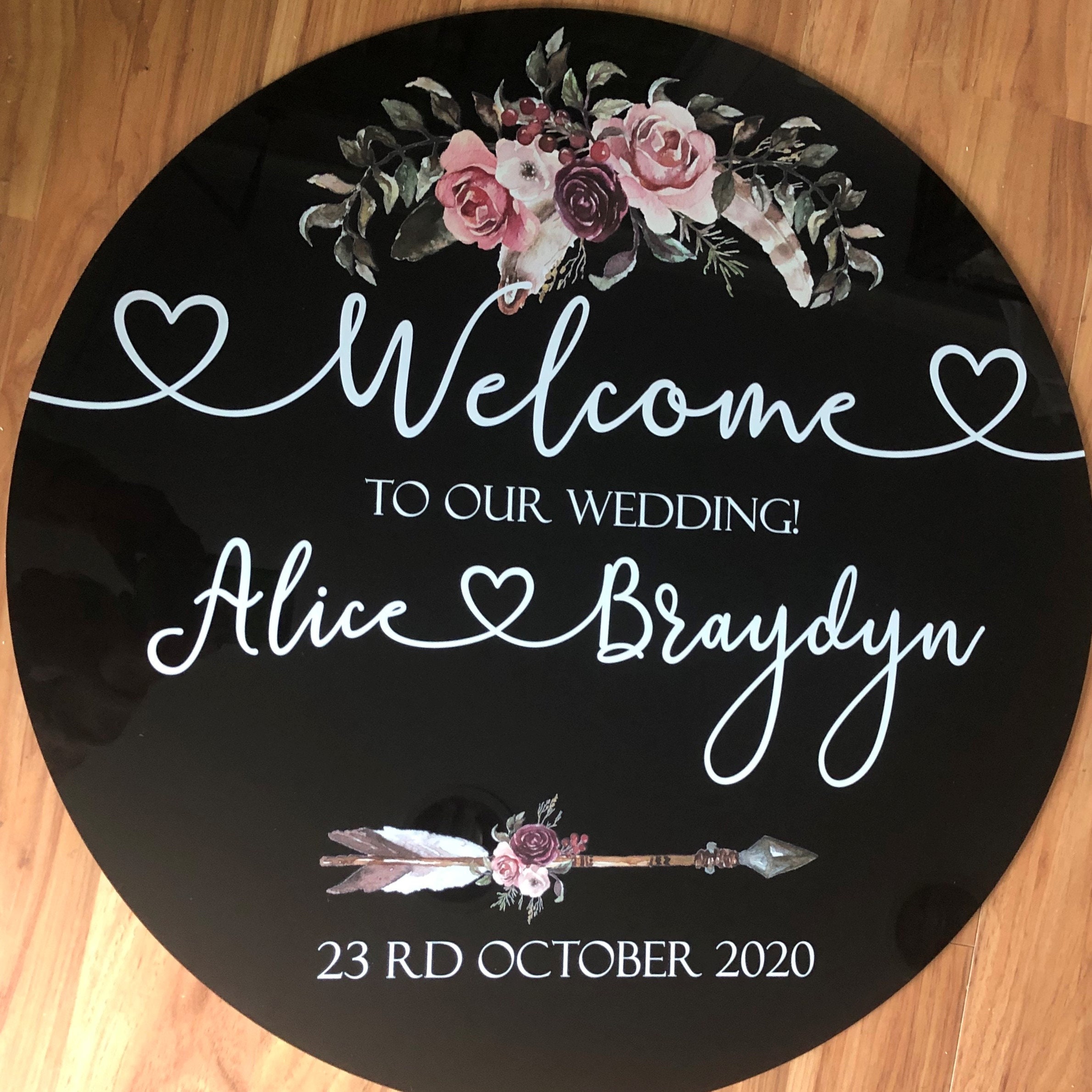 Custom Round Welcome Sign - Etsy Australia