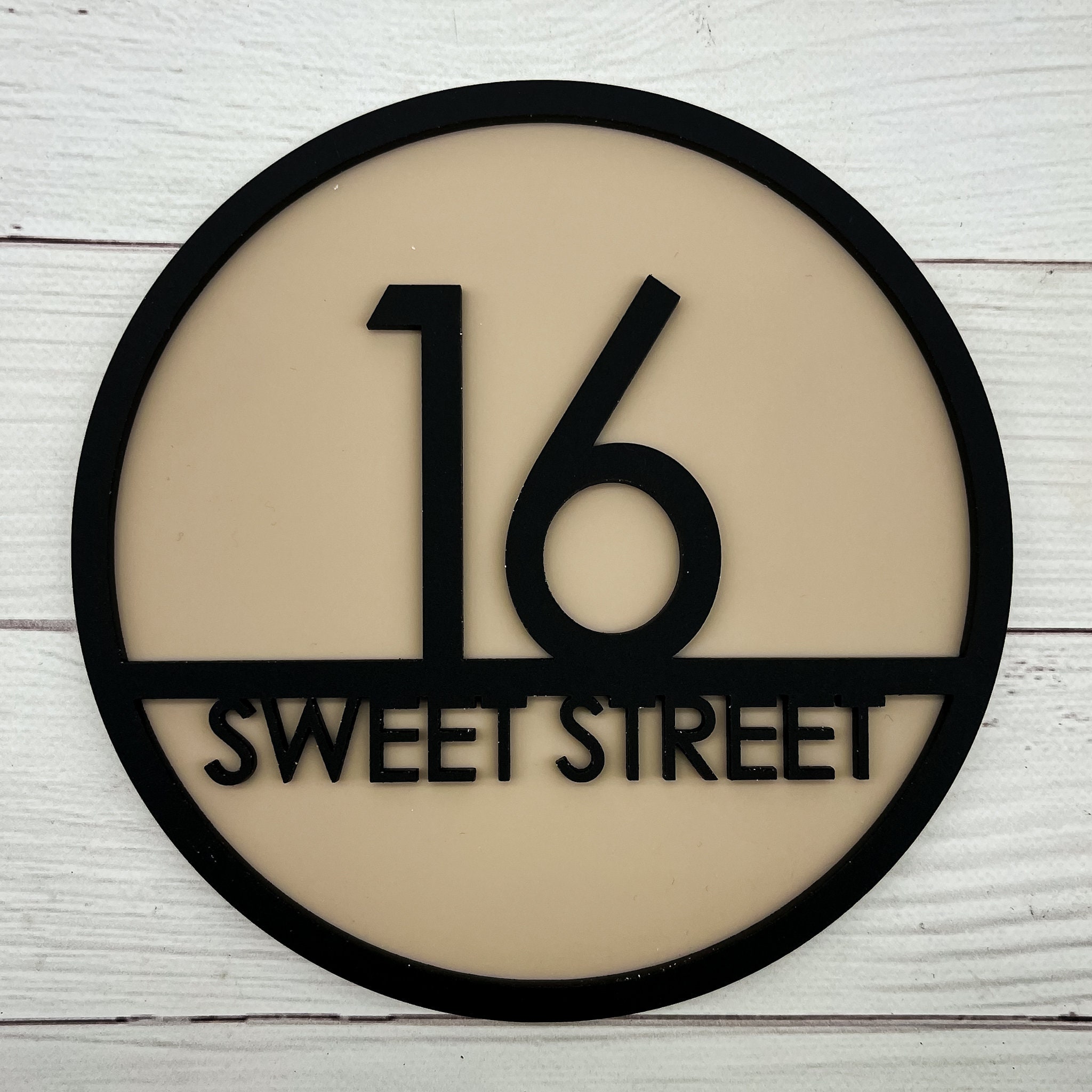 3D Round Thin Outline Address Sign, House Number Sign, Letterbox Sign ...