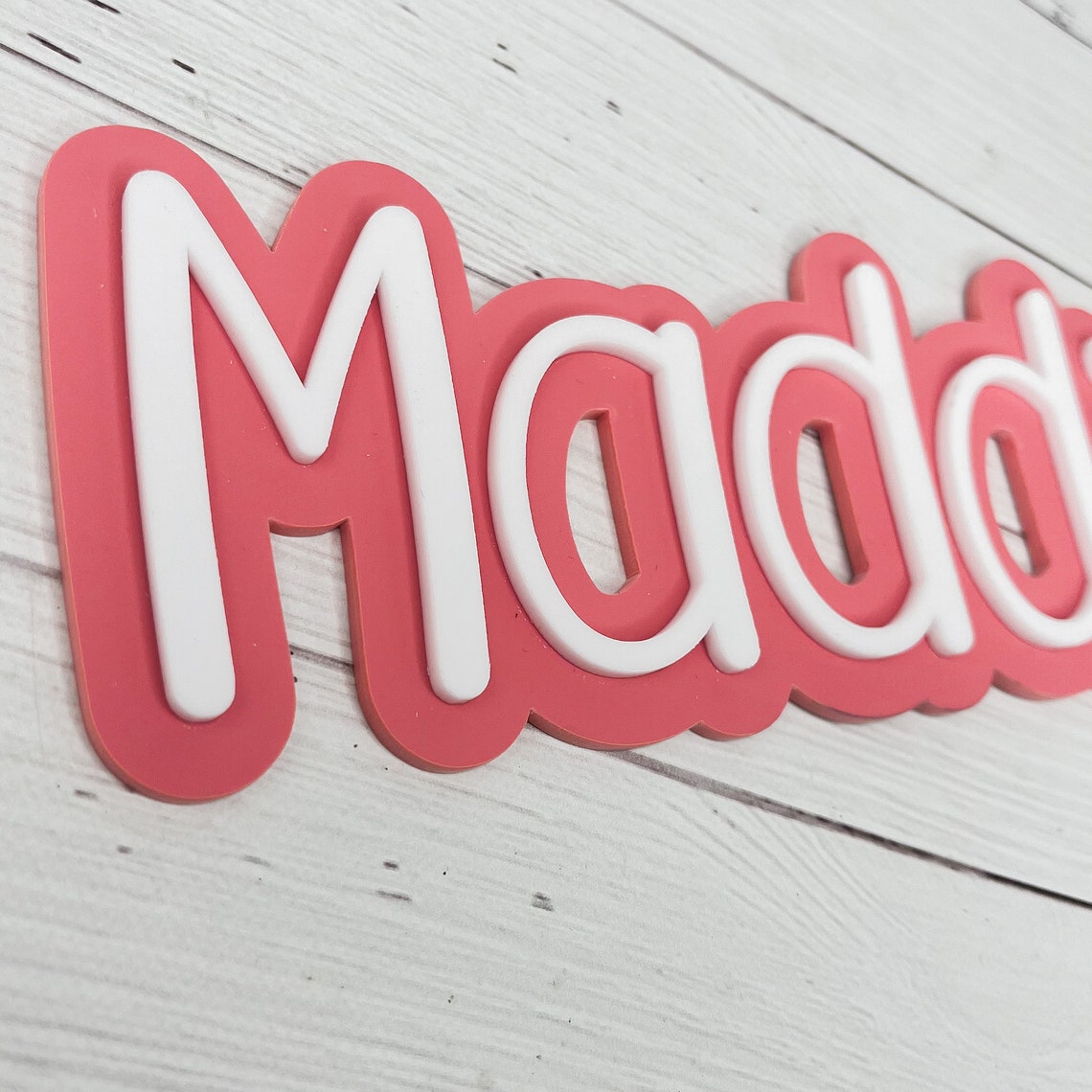 Personalised Laser Cut Double Layer Name Sign / Kids Name Sign / Wooden ...