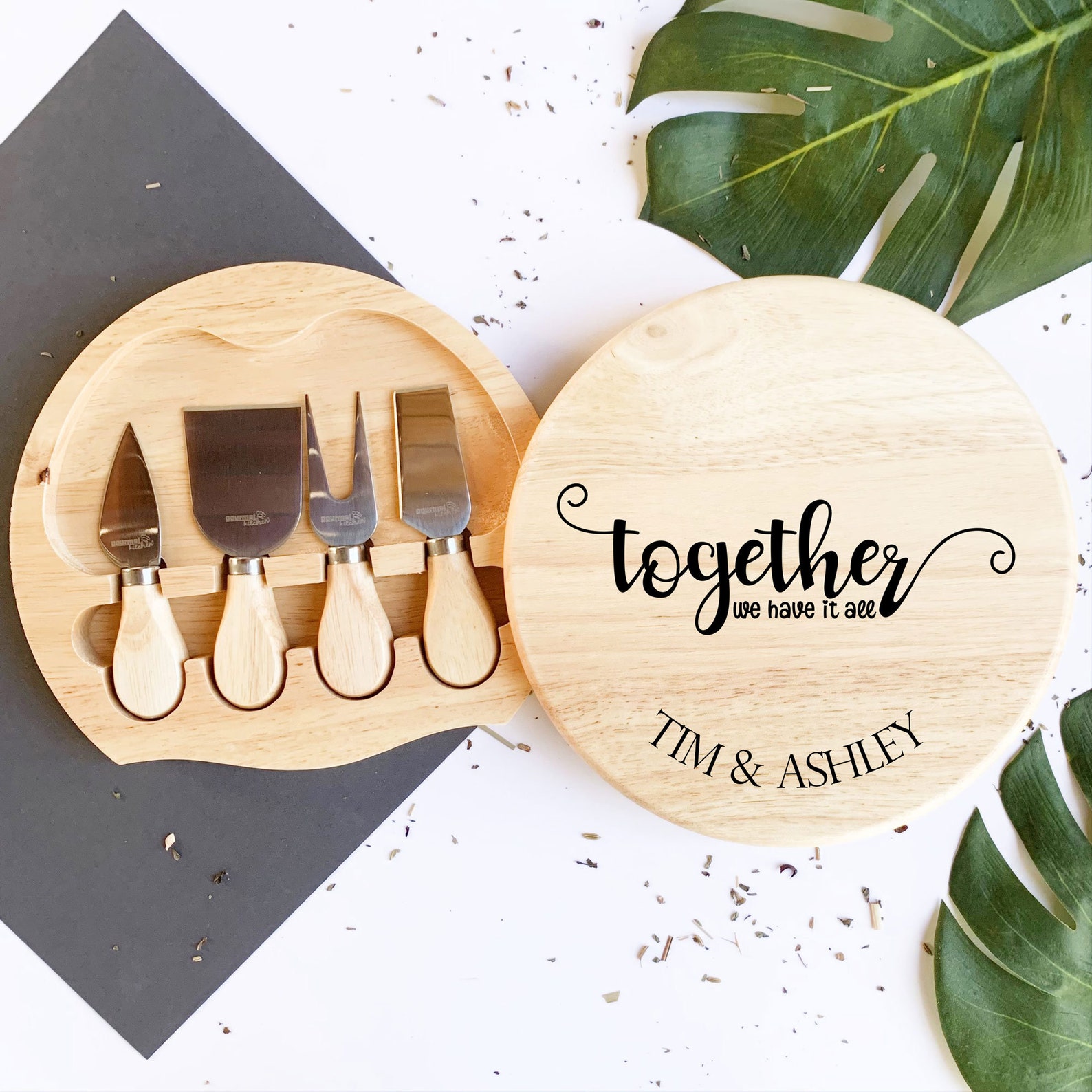 Together Printed Cheese Board Set Personalised Cheese Board - Etsy