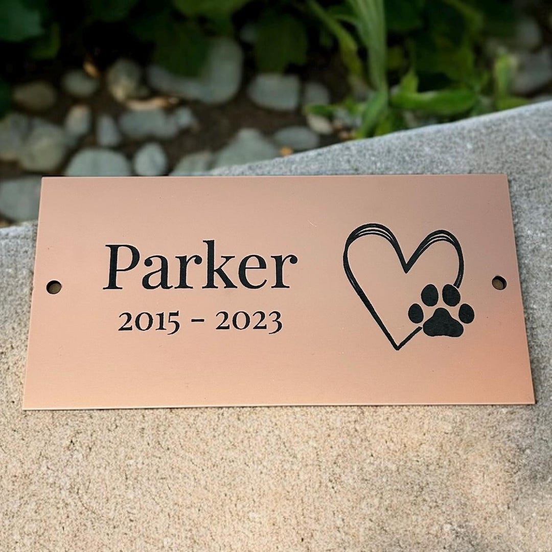 Memorial Garden Paw Print Heart Bench Plaque Sympathy Gift Memorial ...