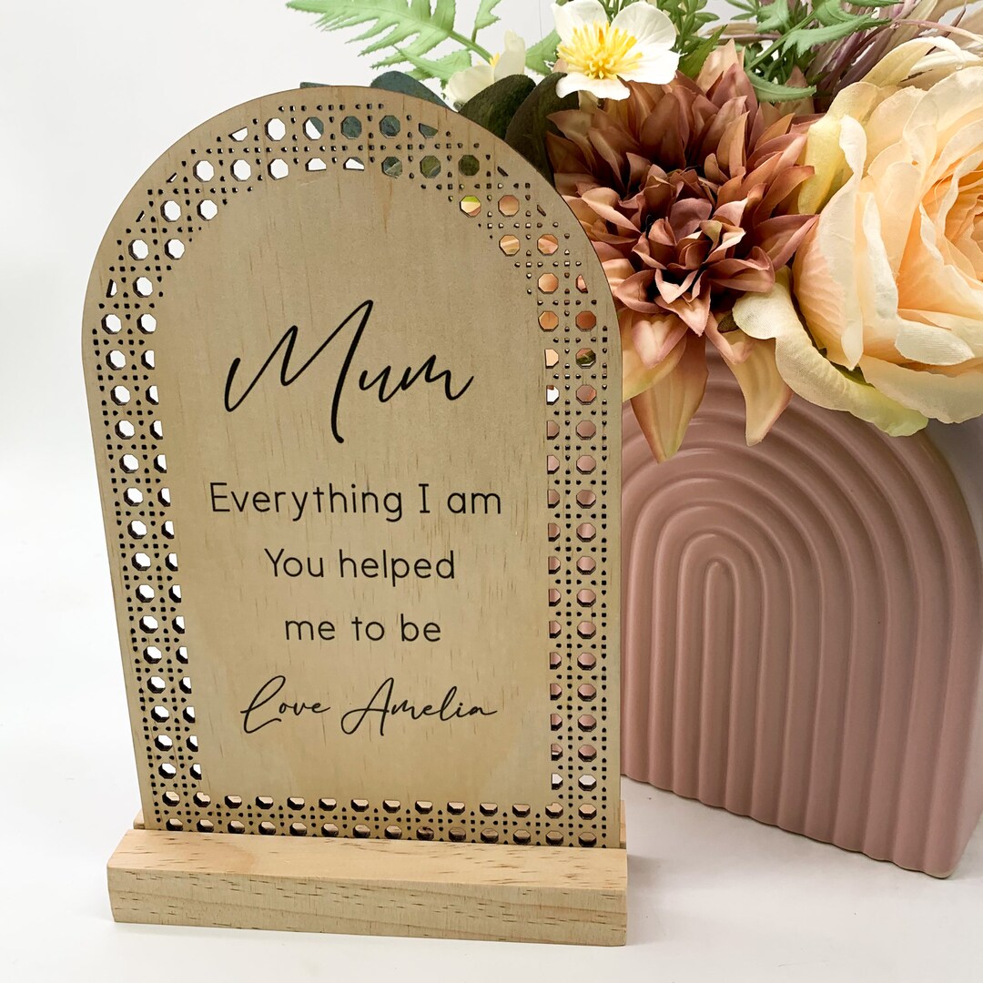 Mum Wooden Sign, Personalised Desk Sign, Unique Mother's Day Plaques ...