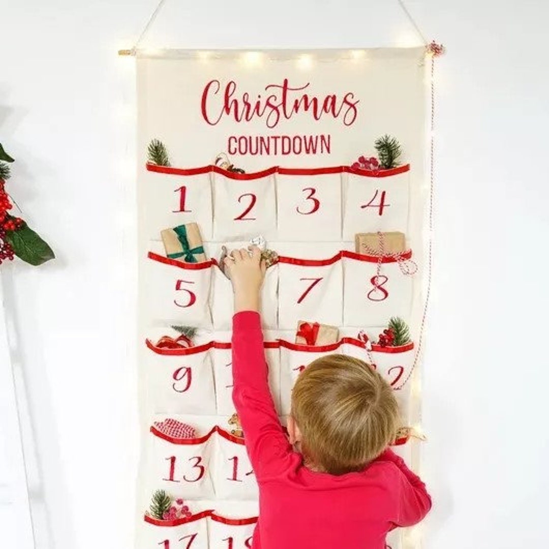 Christmas Countdown, Advent Calendar, Reusable Advent, Fabric Christmas ...