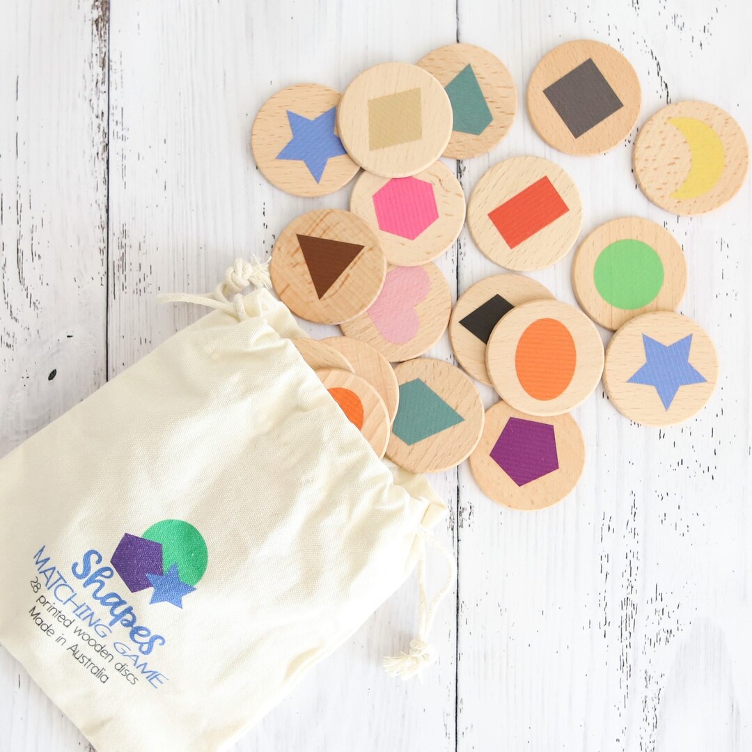 Shapes Memory Game, Memory Game for Kids, Custom Wooden Memory Game for ...