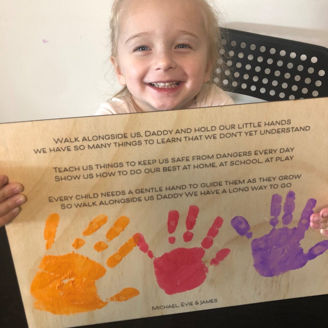 Handprint Plaque, Father's Day Gift, Wooden Father's Day Plaque, - Etsy