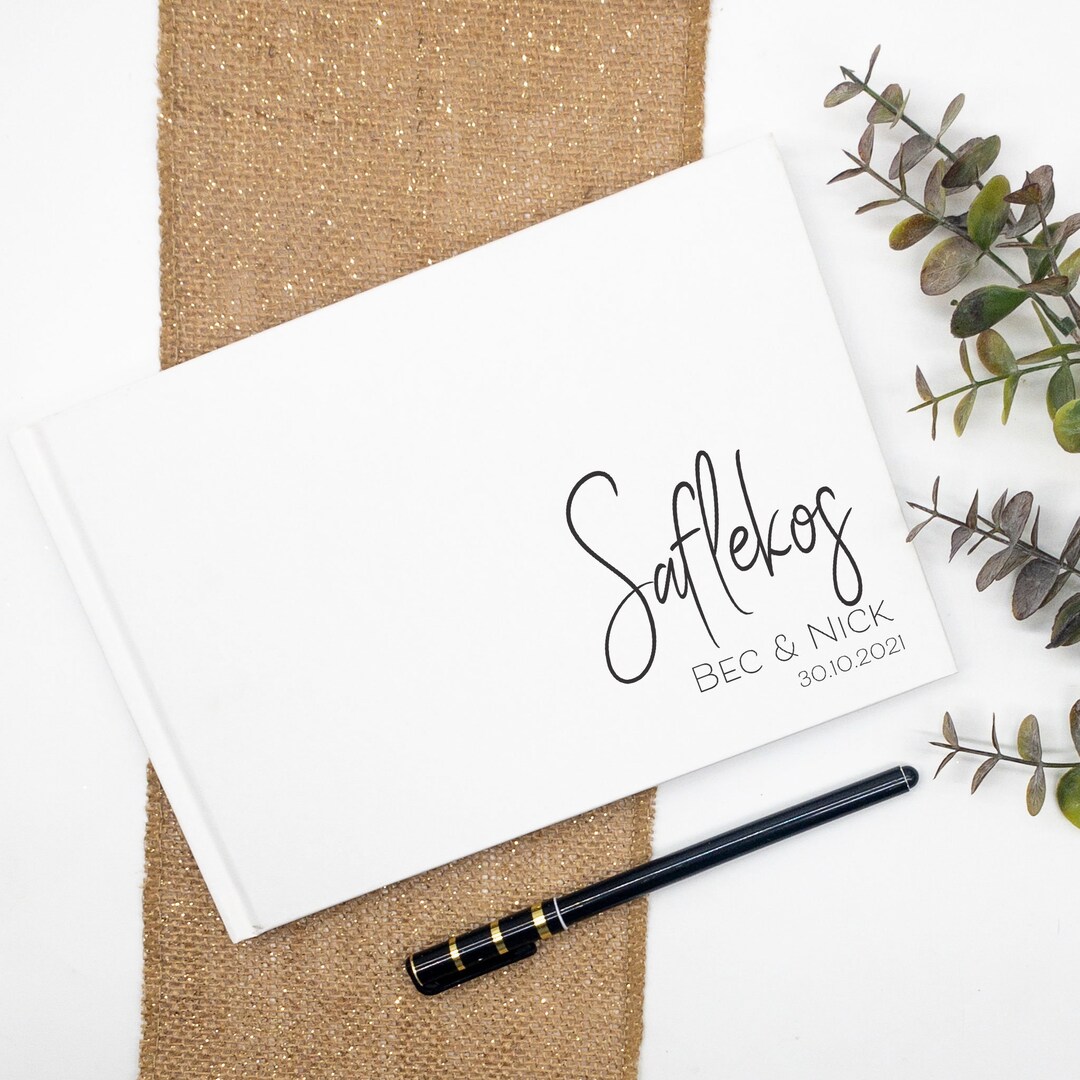 Wedding Guest Book, Cursive Surname, Wedding Sign in Book, Custom Guest ...