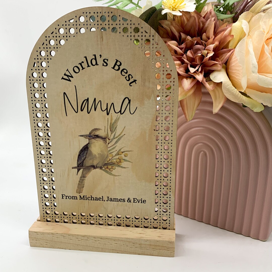 World's Best Nanna Wooden Sign Personalised Desk Sign - Etsy Australia