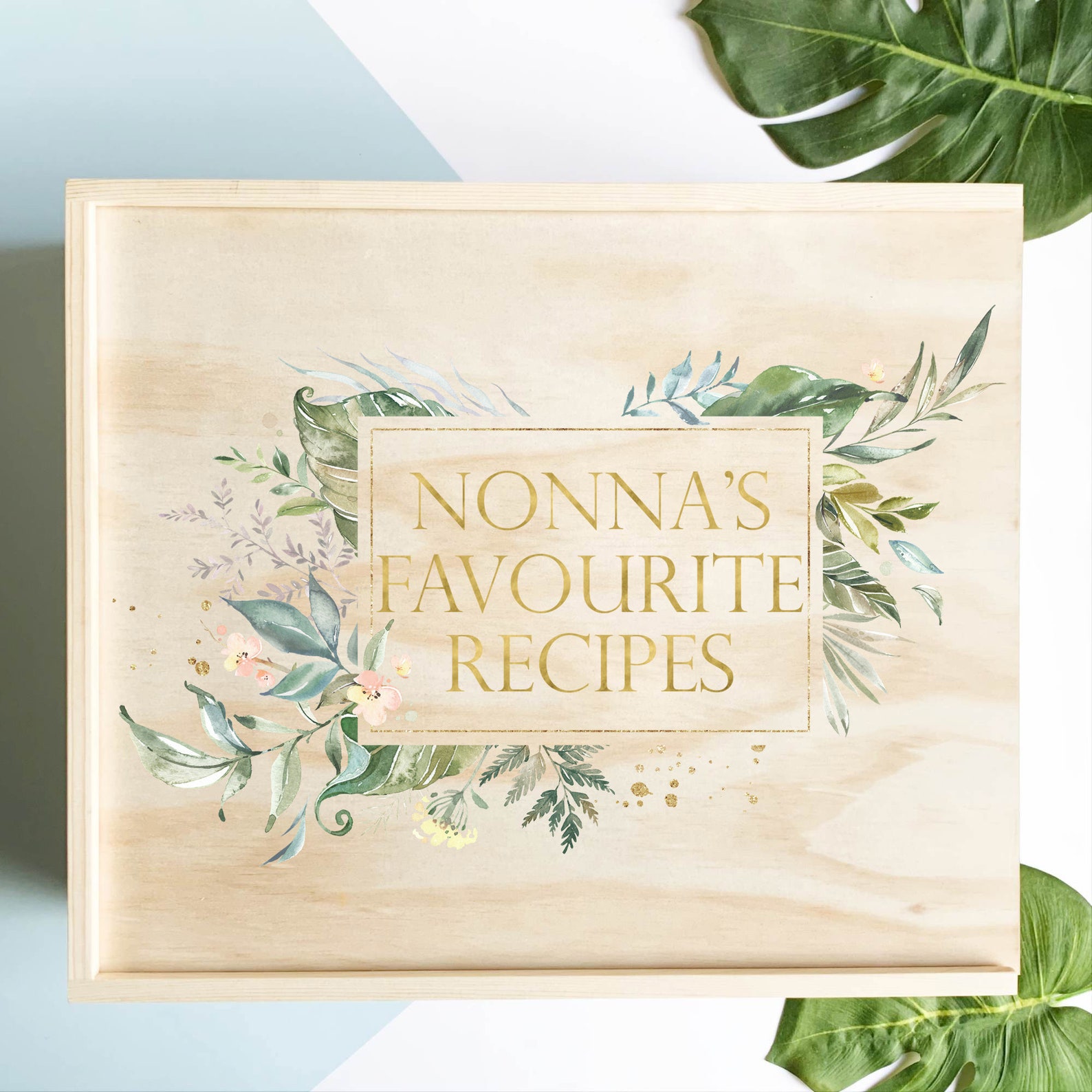 Green Floral Frame Personalised Keepsake Box - Etsy