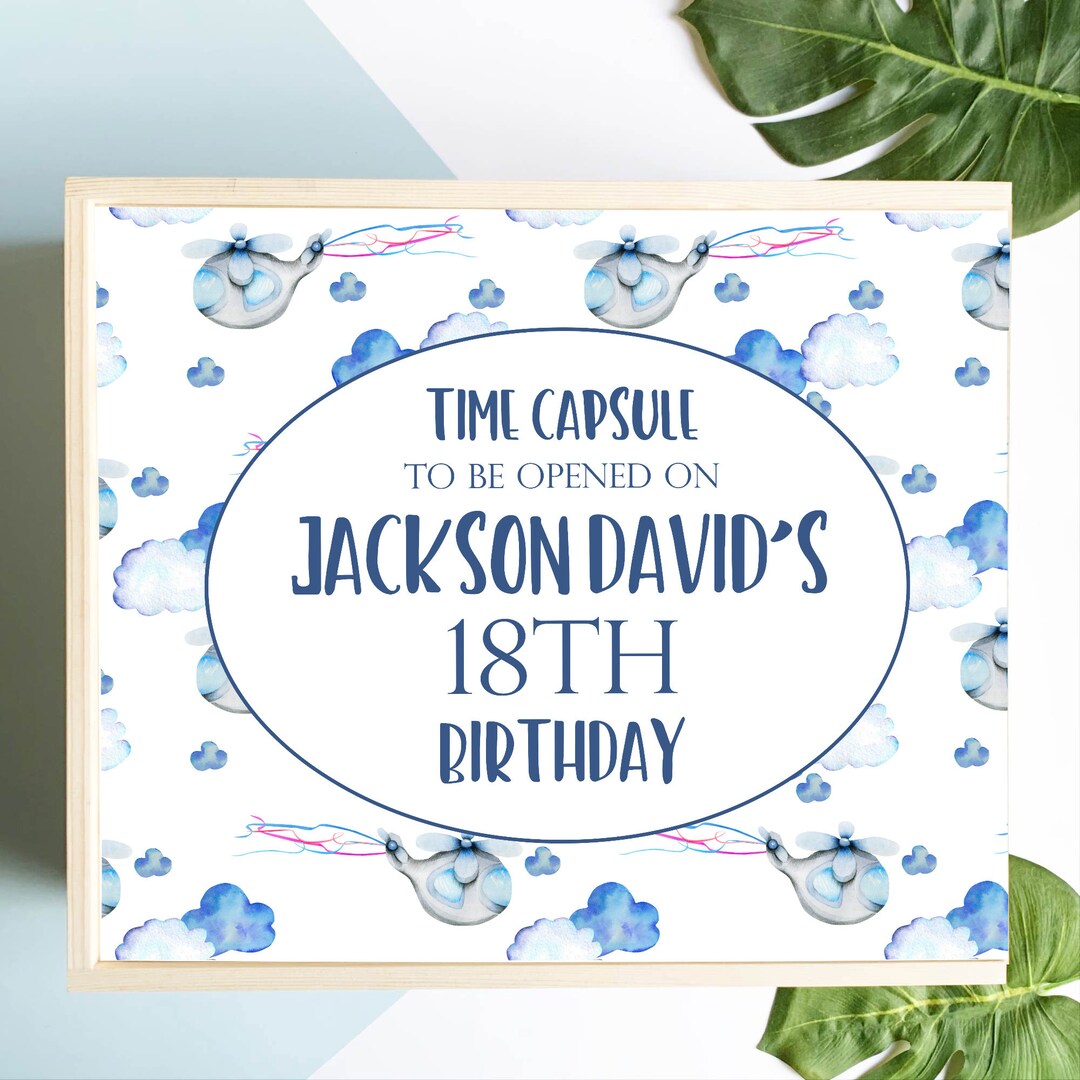 Helicopter Time Capsule, Memory Box With Acrylic Lids, Keepsake Baby ...