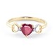 14k Solid Gold Ruby & Diamond Heart Ring - Etsy