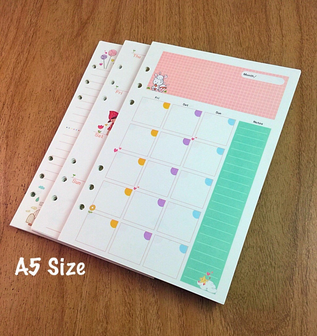 A5 PRINTED Planner Inserts, A5 Planner Printed Inserts 30-32 Sheets - Etsy