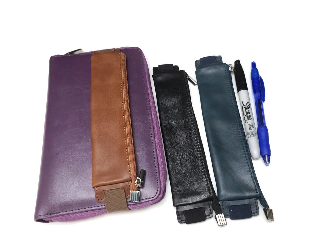 Leather Pen Pouch Pencil Holder Case for Travelers Notebook, A6 ...