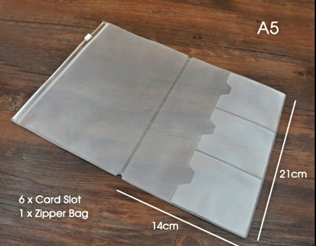 A5 Size Credit Card Holder Insert for Traveler's Notebook PVC Card ...