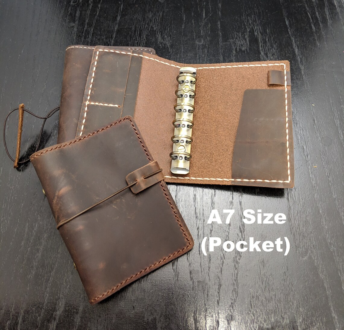 A7 Pocket Size 6 Ring Planner Organizer Genuine Leather Cover - Etsy