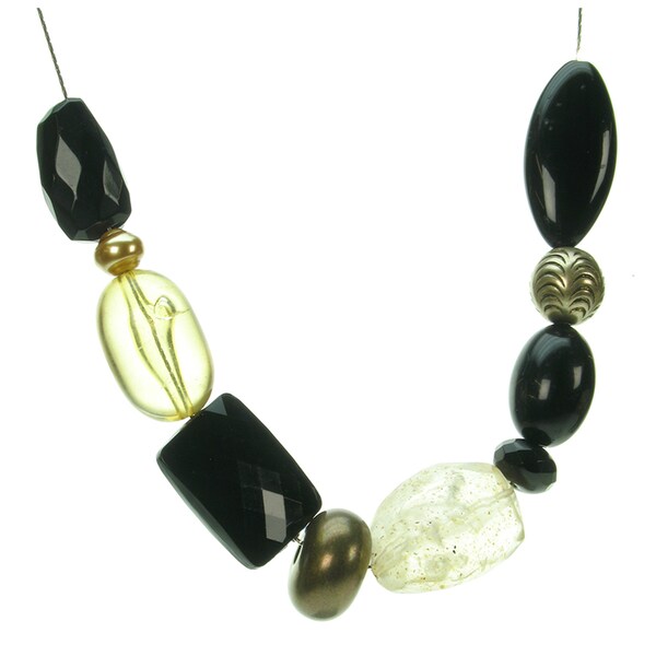 Jet Bead Necklace - Etsy UK