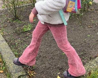 Flared Pants Rib Flare Legging for Girls Ribbed Jersey | Etsy