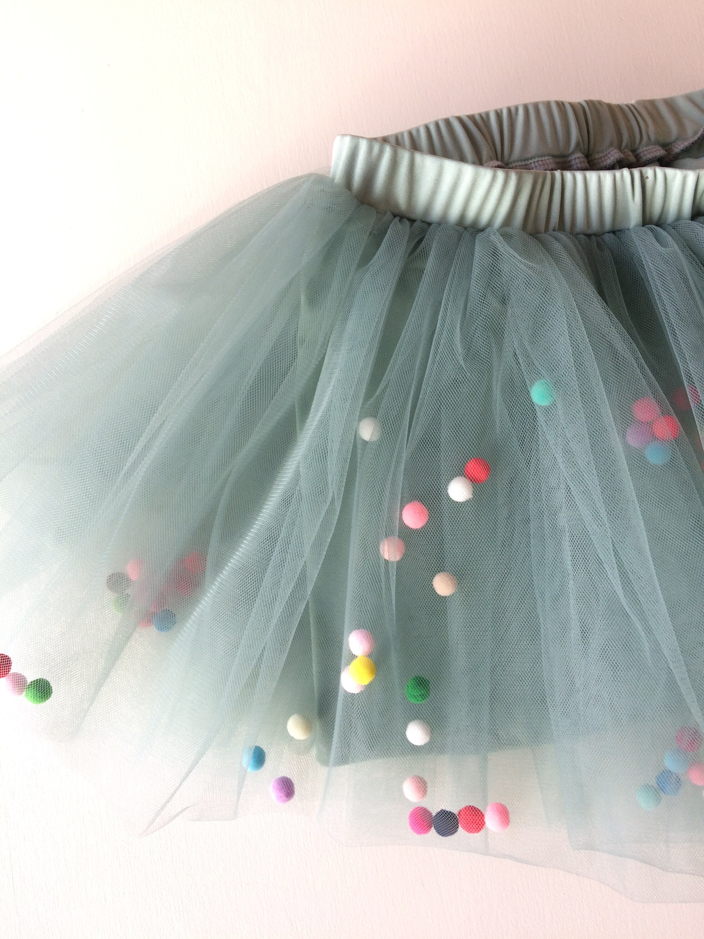 Rokje Met Pompons Tulle Rokje Tutu Tulle Rokje Met Pom Poms Tuturokje ...