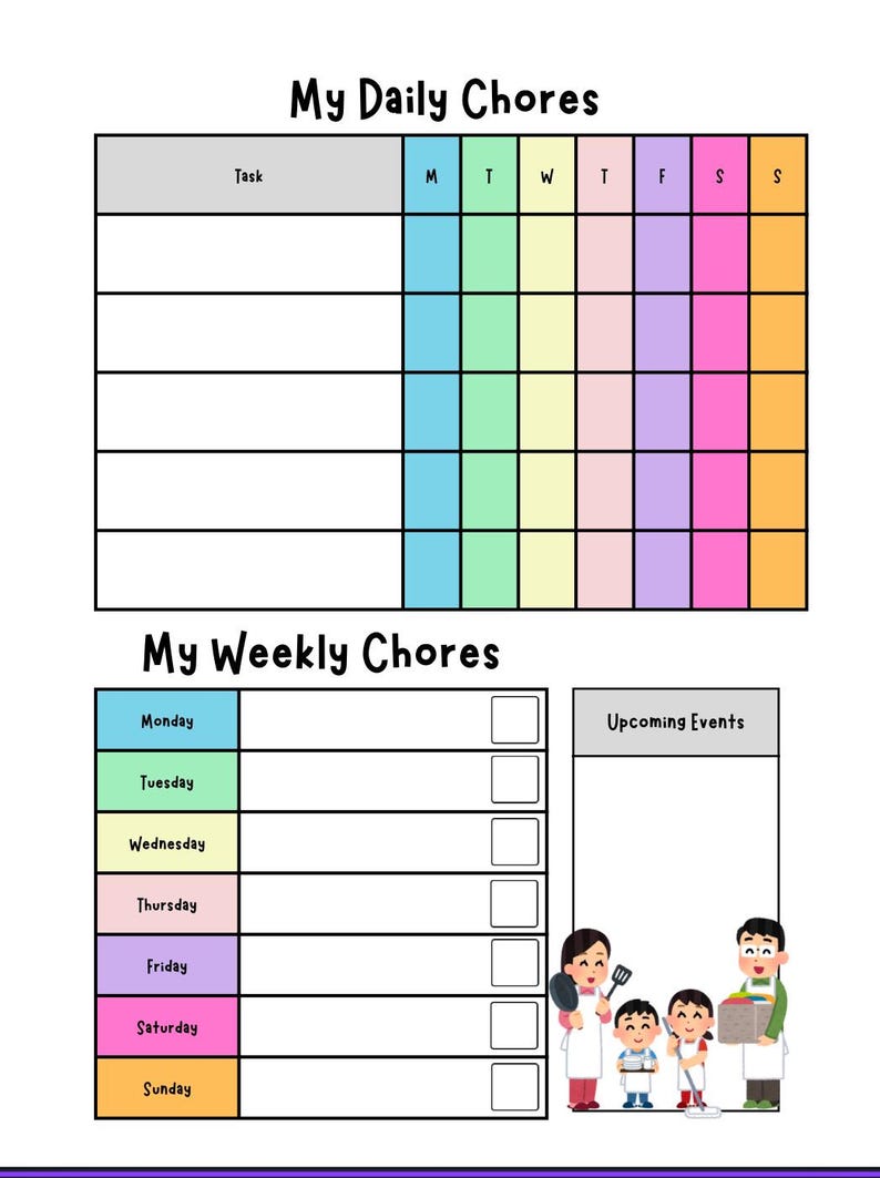 Kids Chore Chart - Etsy
