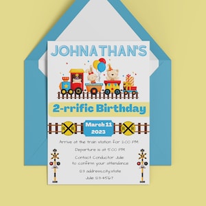 Printable Train Birthday Invitation, Train Party Invitation, Train ...