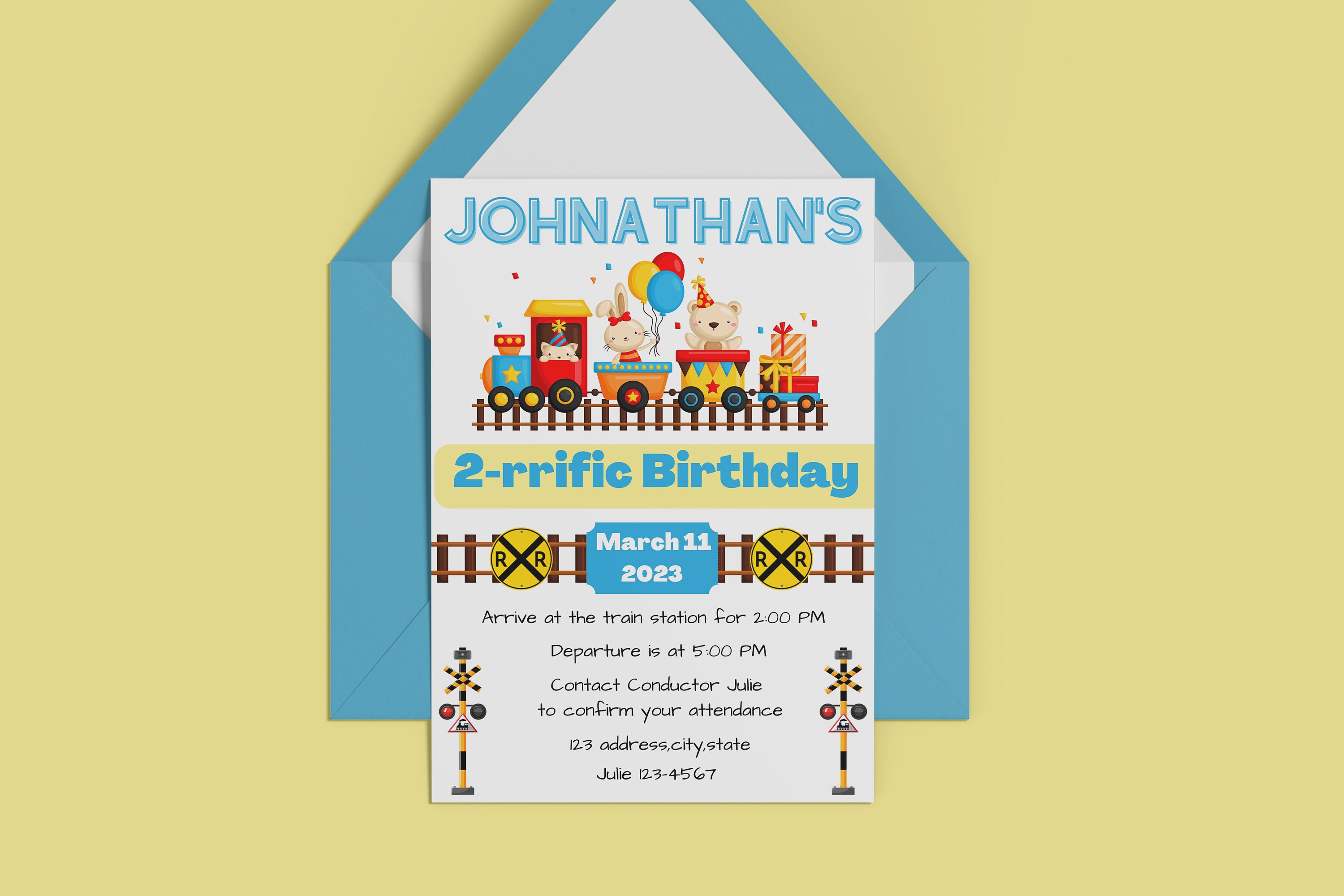 Printable Train Birthday Invitation, Train Party Invitation, Train ...