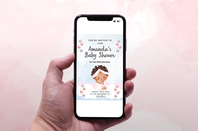 Black Baby Shower Invitation Template Black Themed Shower - Etsy